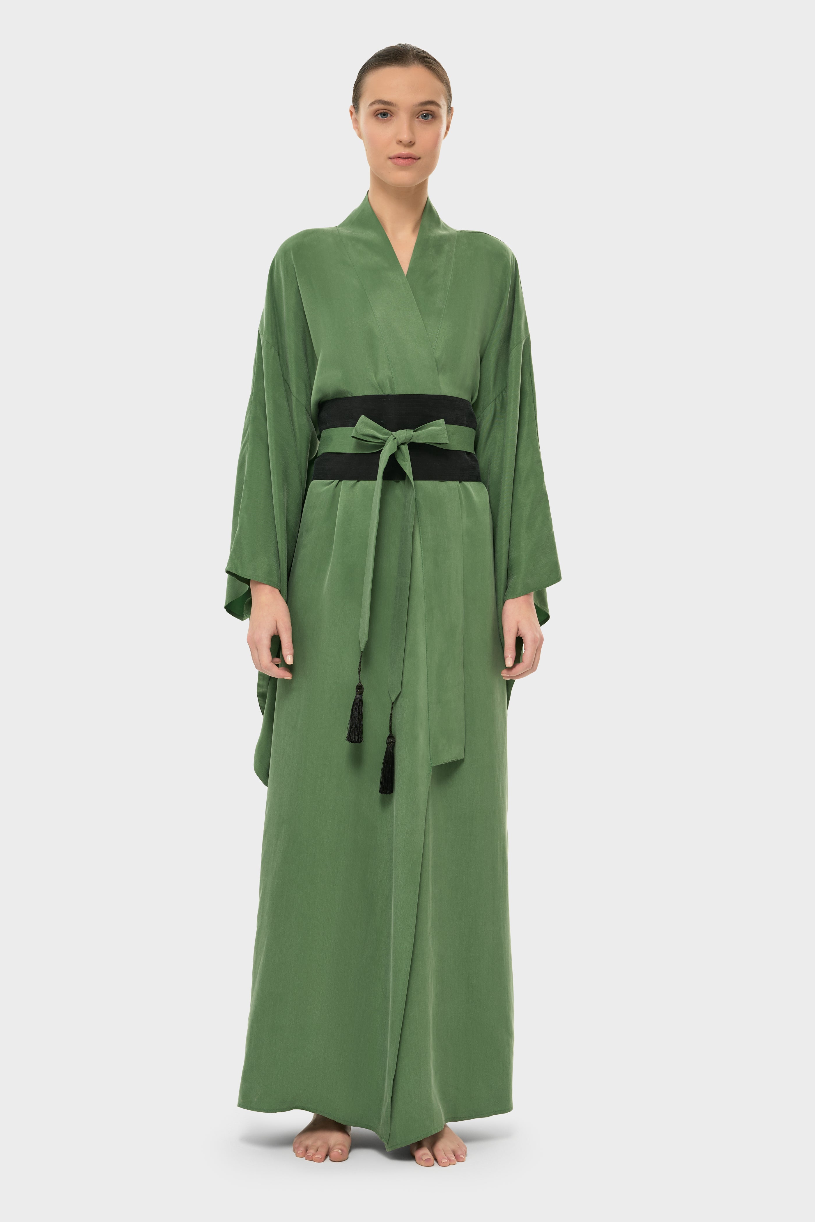 AquaFlora Anya Oriental Kimono Robe | Vegan Silk Robe – niLuu