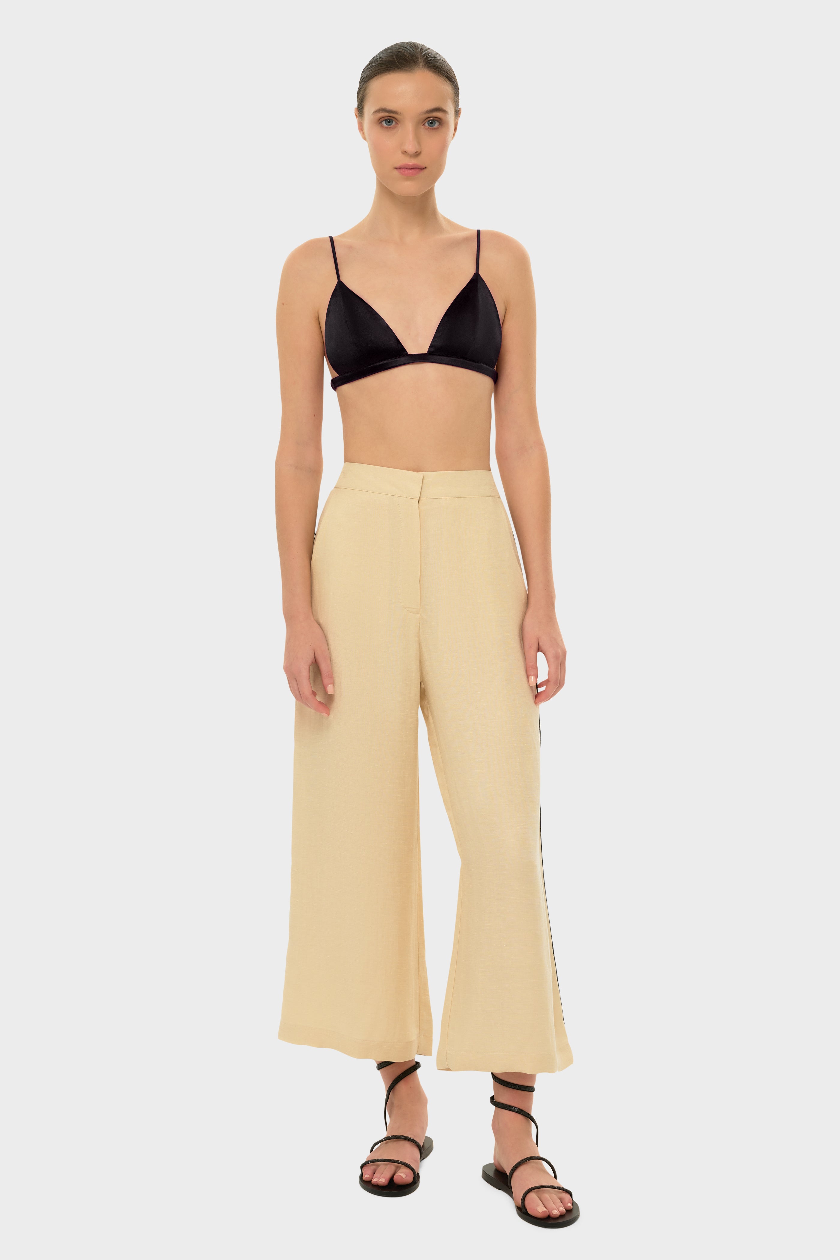 AquaFlora Cropped Trousers | Vegan Silk – niLuu